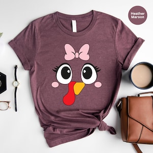 Cute Funny Face Turkey Thanksgiving Shirt, Thanksgiving T Shirt, Family ...