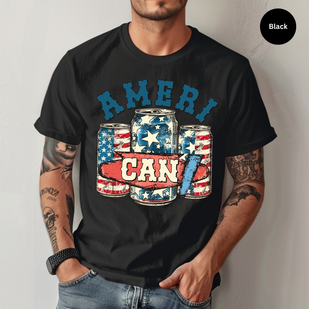 Ameri Can Shirt, American Tshirt, American Beer Shirt, Beer Can Shirt, Rustic Ameri Can Shirt ...