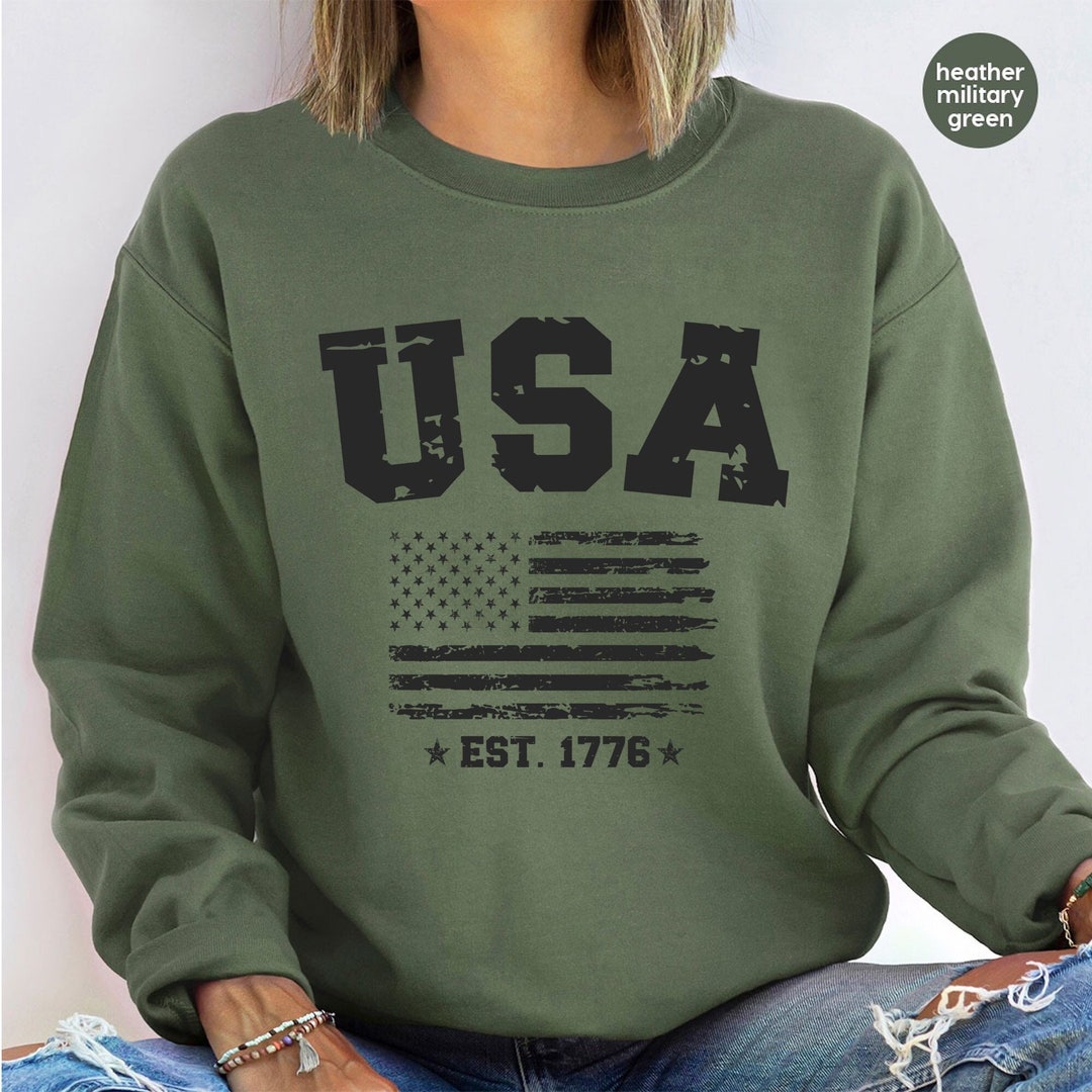 USA Sweatshirt | USA Flag Sweatshirt | USA Sweater | Patriotic ...