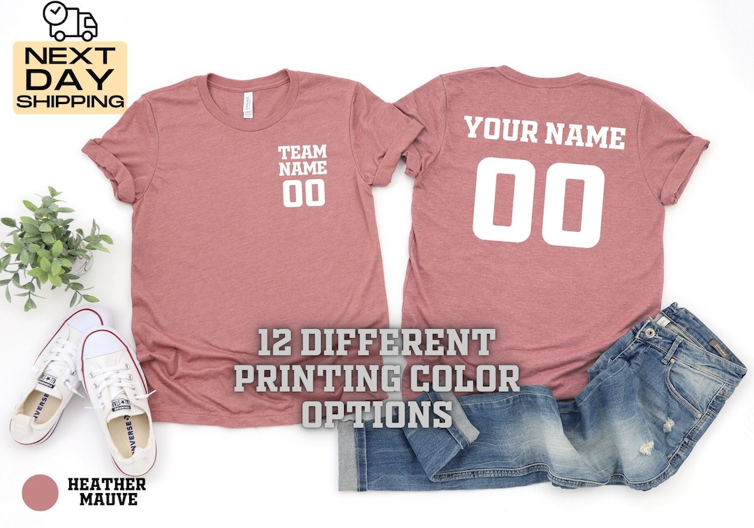 Custom Team Shirts Personalized Sports T-shirt Front Back Number Sports ...