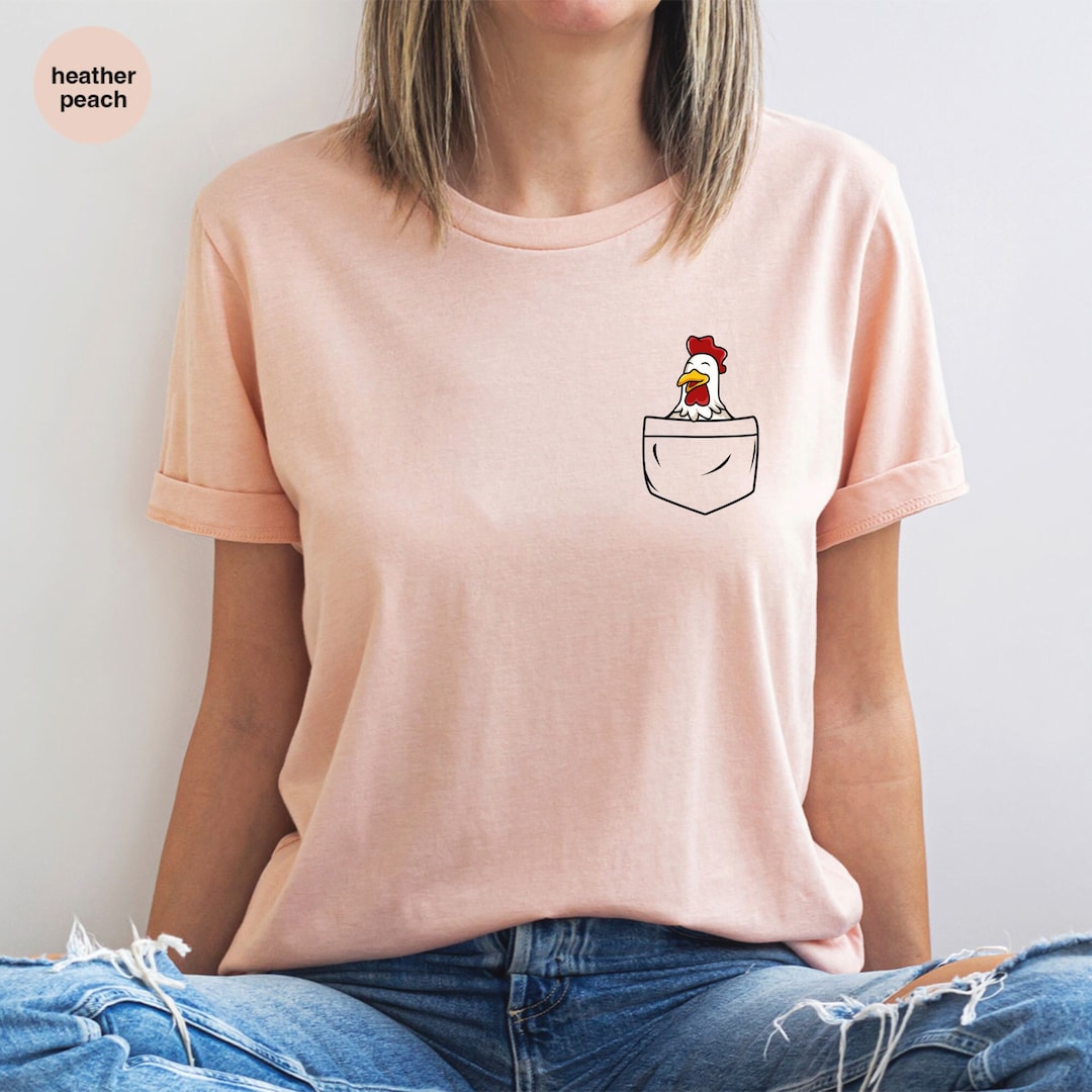 Pocket Chicken Shirt, Chicken Lover Tshirt, Animal Lover Shirt, Cute ...