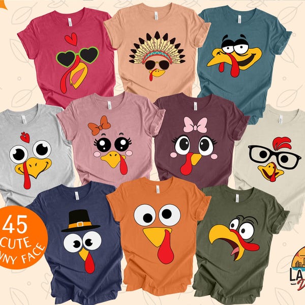 Funny Turkey Face Tshirt - Etsy