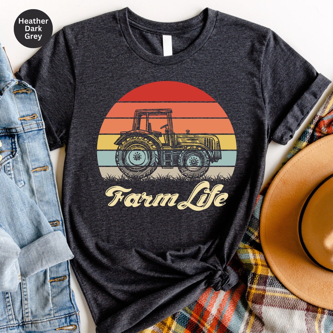 Farmer Shirt, Tractor Shirt, Farm Life Tshirt, Farmer Gift, Retro ...