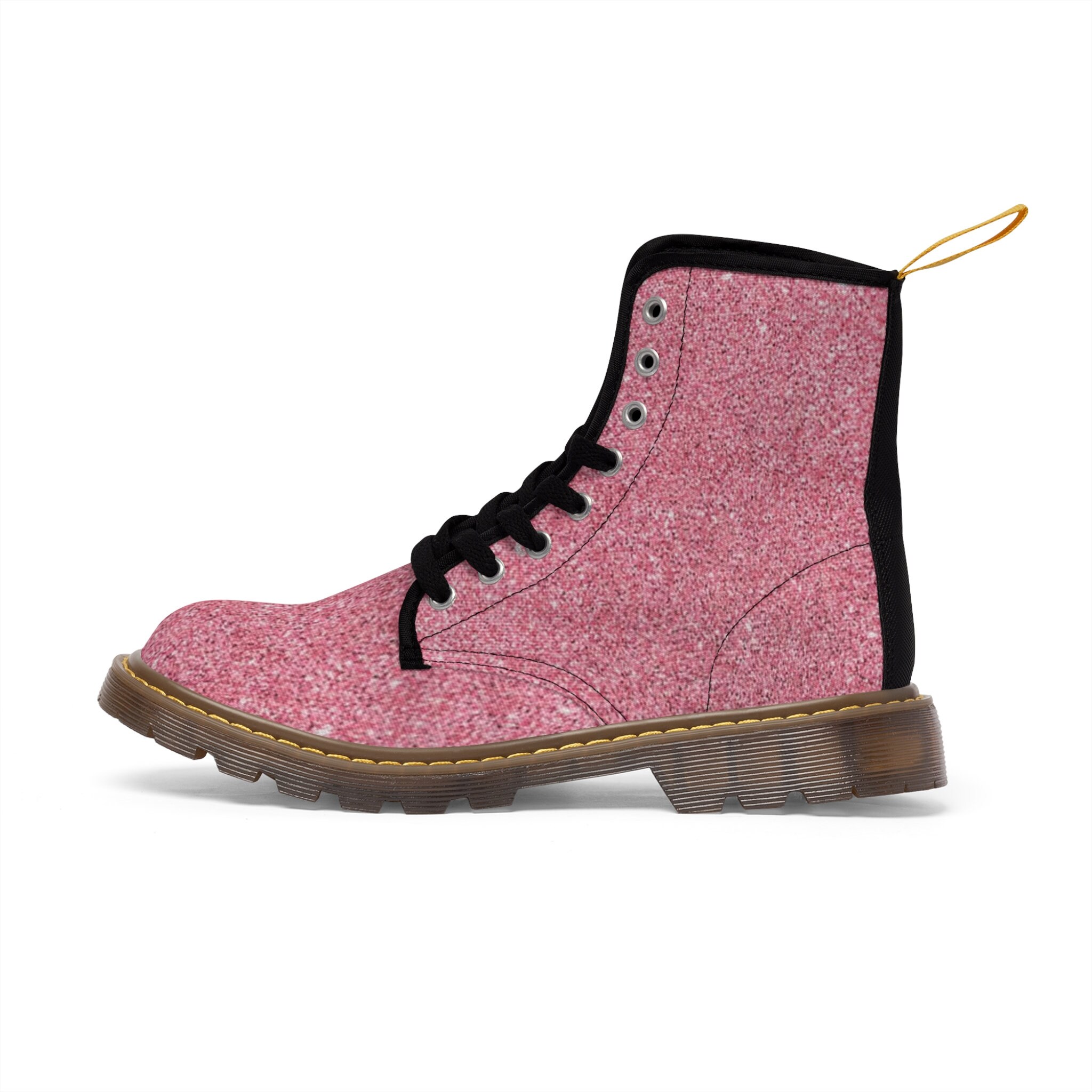 Women's Canvas Boots, Pink Glitter Boots, Boots, Pink Boots, - Etsy