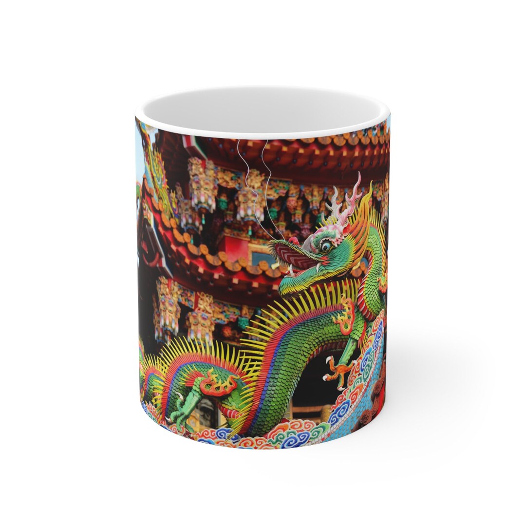 Ceramic Mug 11oz, Wood Dragon, Coffee Mug, Chinese New Year, Wood ...