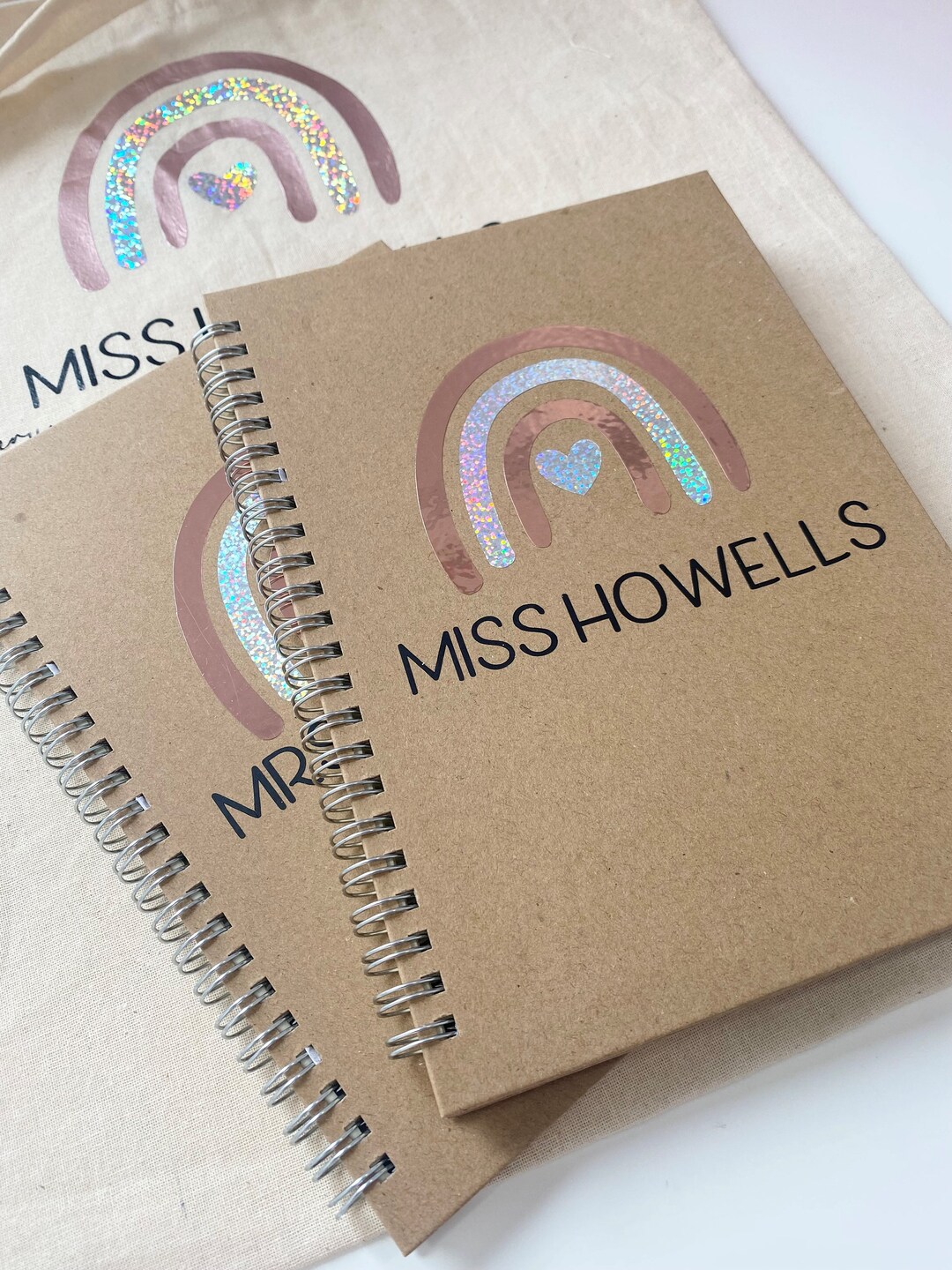 Personalised Rainbow Notebooks | Name | Notepad | Customised | Gift ...