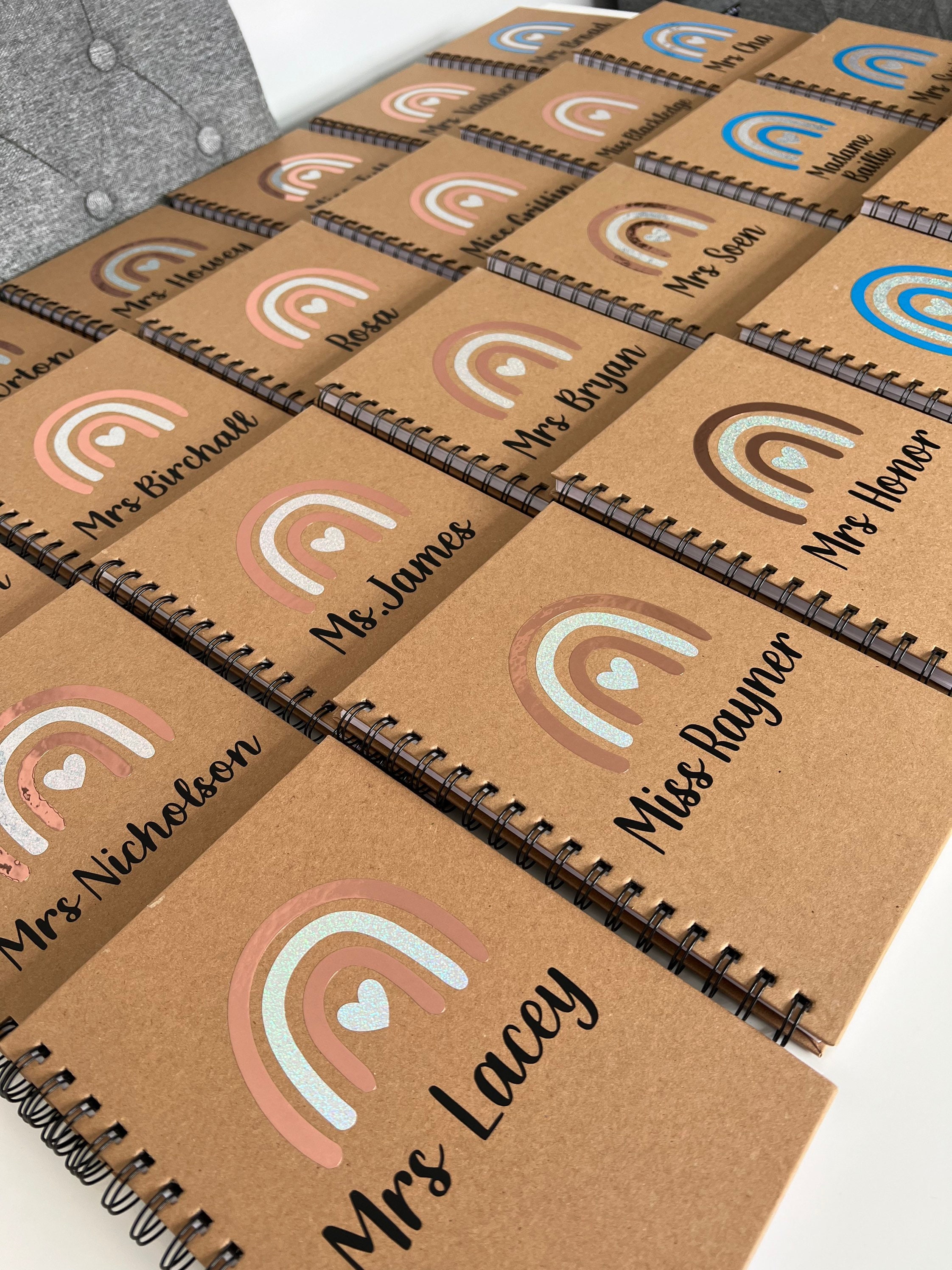 Personalised Rainbow Notebooks | Name | Notepad | Customised | Gift ...