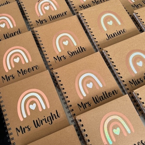 Personalised Rainbow Notebooks | Name | Notepad | Customised | Gift ...