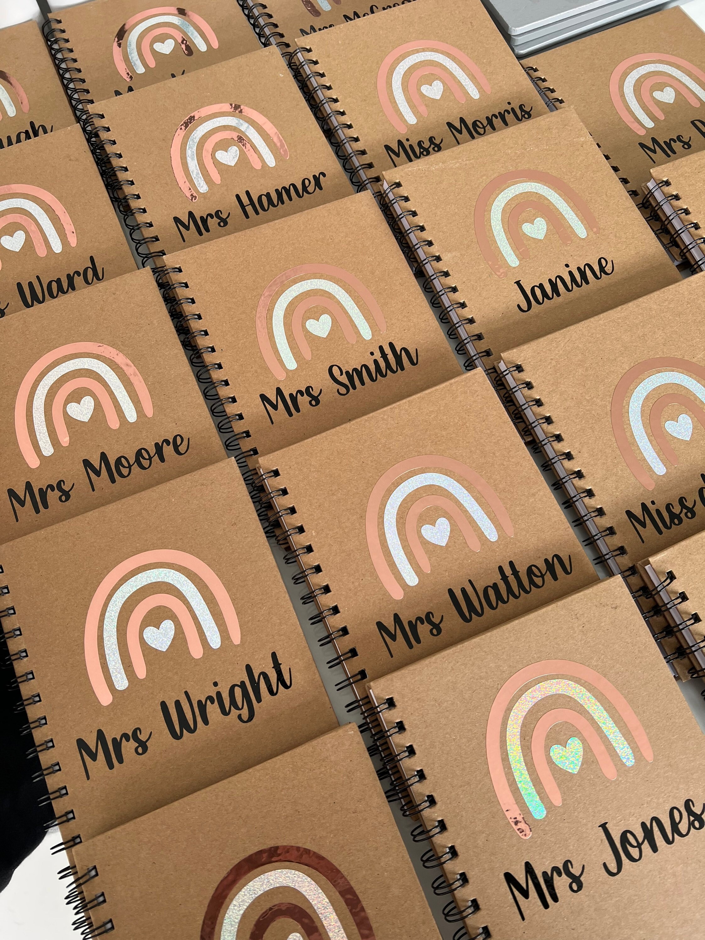 Personalised Rainbow Notebooks | Name | Notepad | Customised | Gift ...