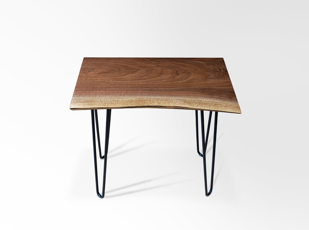 Large Walnut Side Table | Live Edge Side Table | Modern Side Table - Etsy