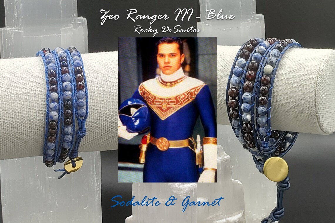 Power Rangers Inspired Beaded Wrap Bracelet Zeo Ranger III 3 Blue Rocky ...