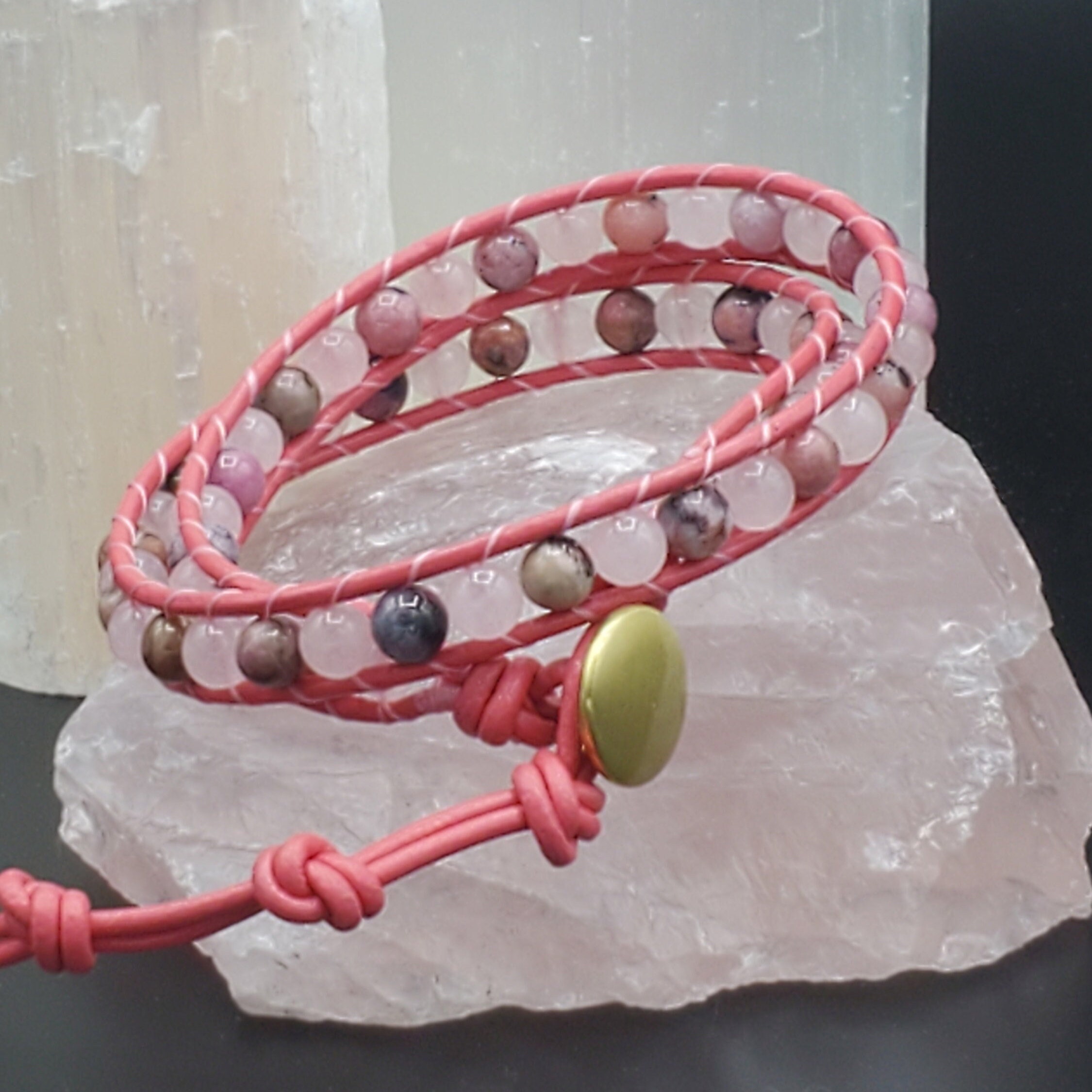 Power Rangers Inspired Beaded Wrap Bracelet Zeo Ranger I 1 Pink ...