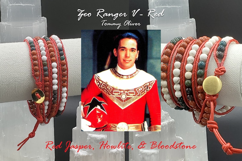 Power Rangers Inspired Beaded Wrap Bracelet Zeo Ranger V 5 Tommy Oliver ...