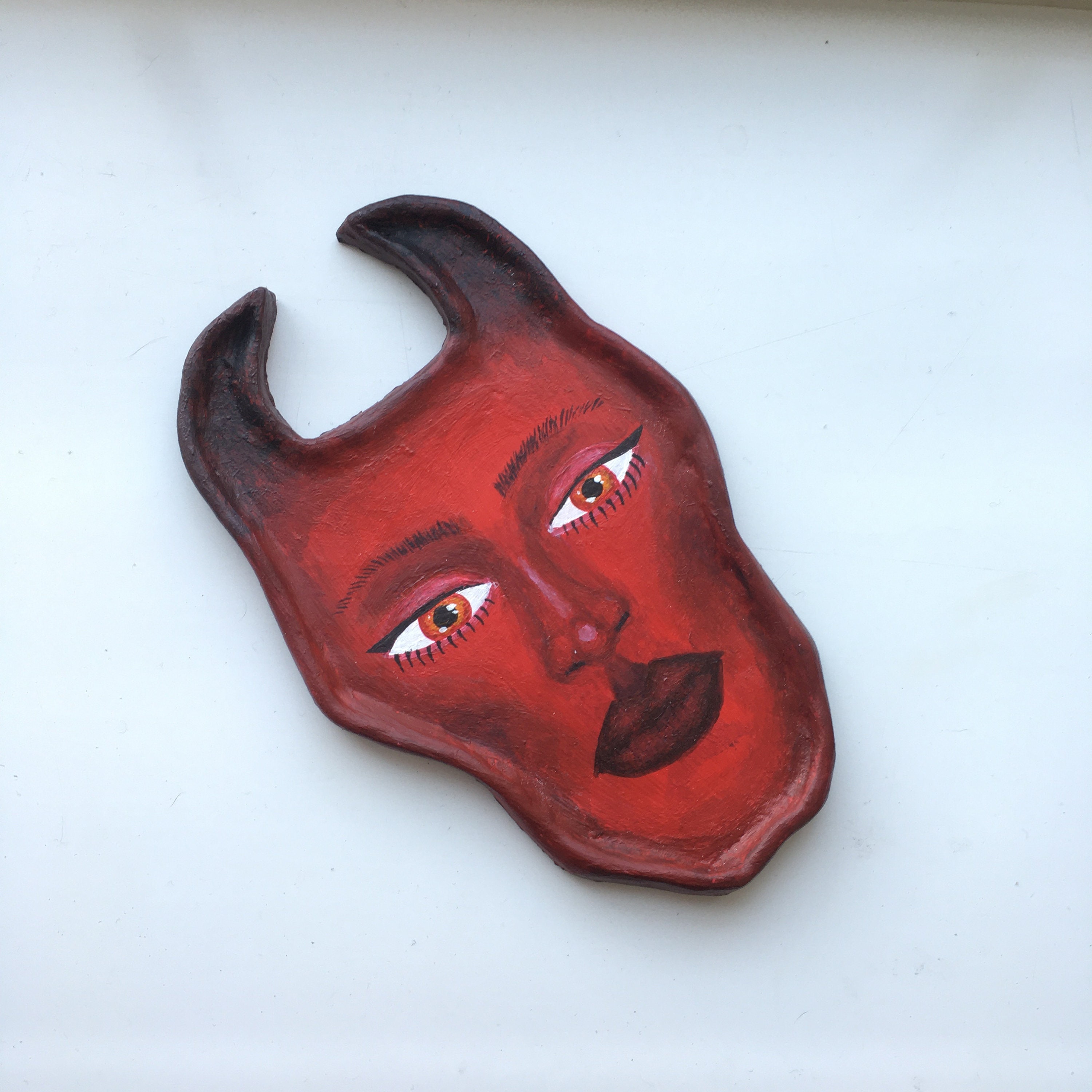 Devil Face Trinket Dish, Hand Painted, Hand Crafted, Trinket Tray ...