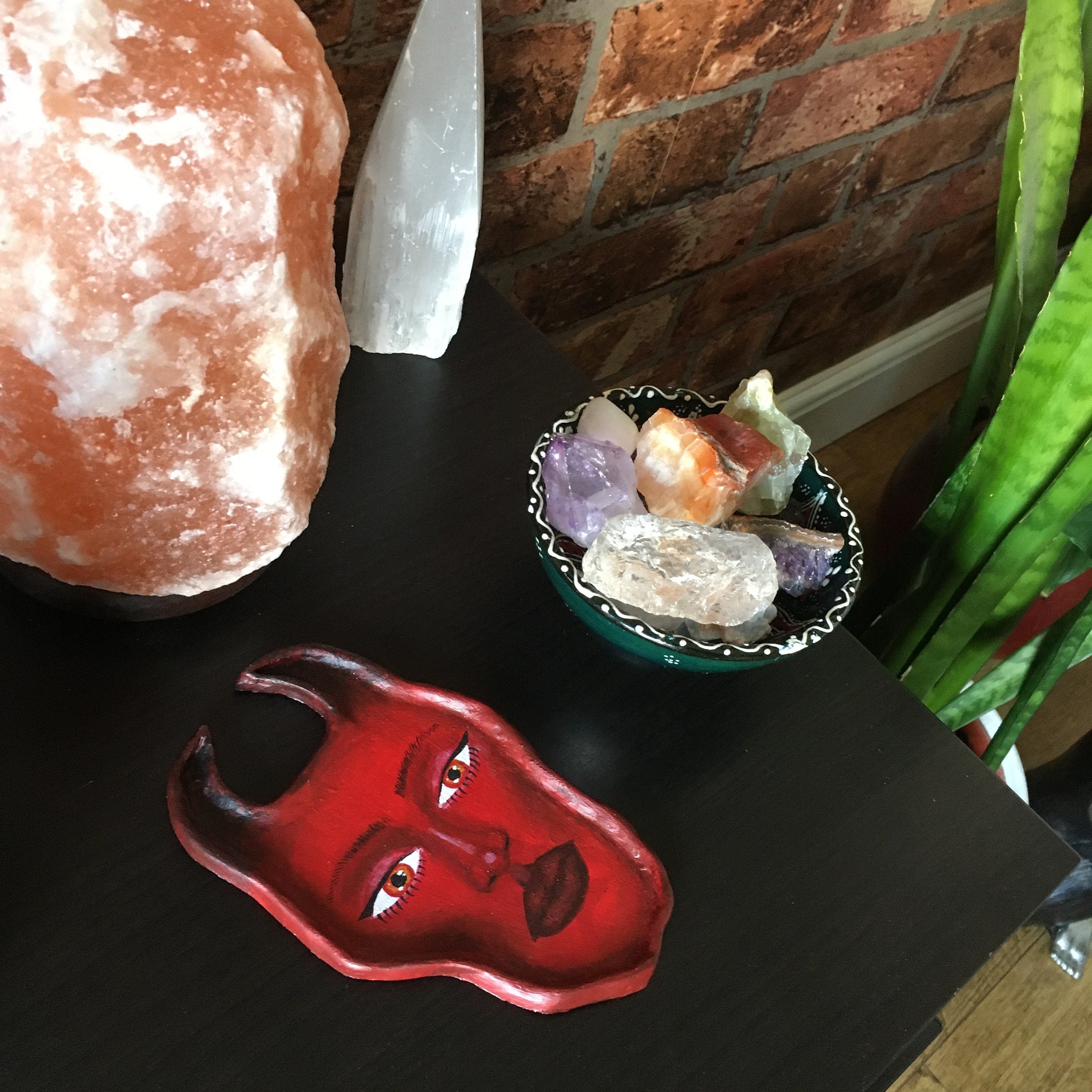 Devil Face Trinket Dish, Hand Painted, Hand Crafted, Trinket Tray ...