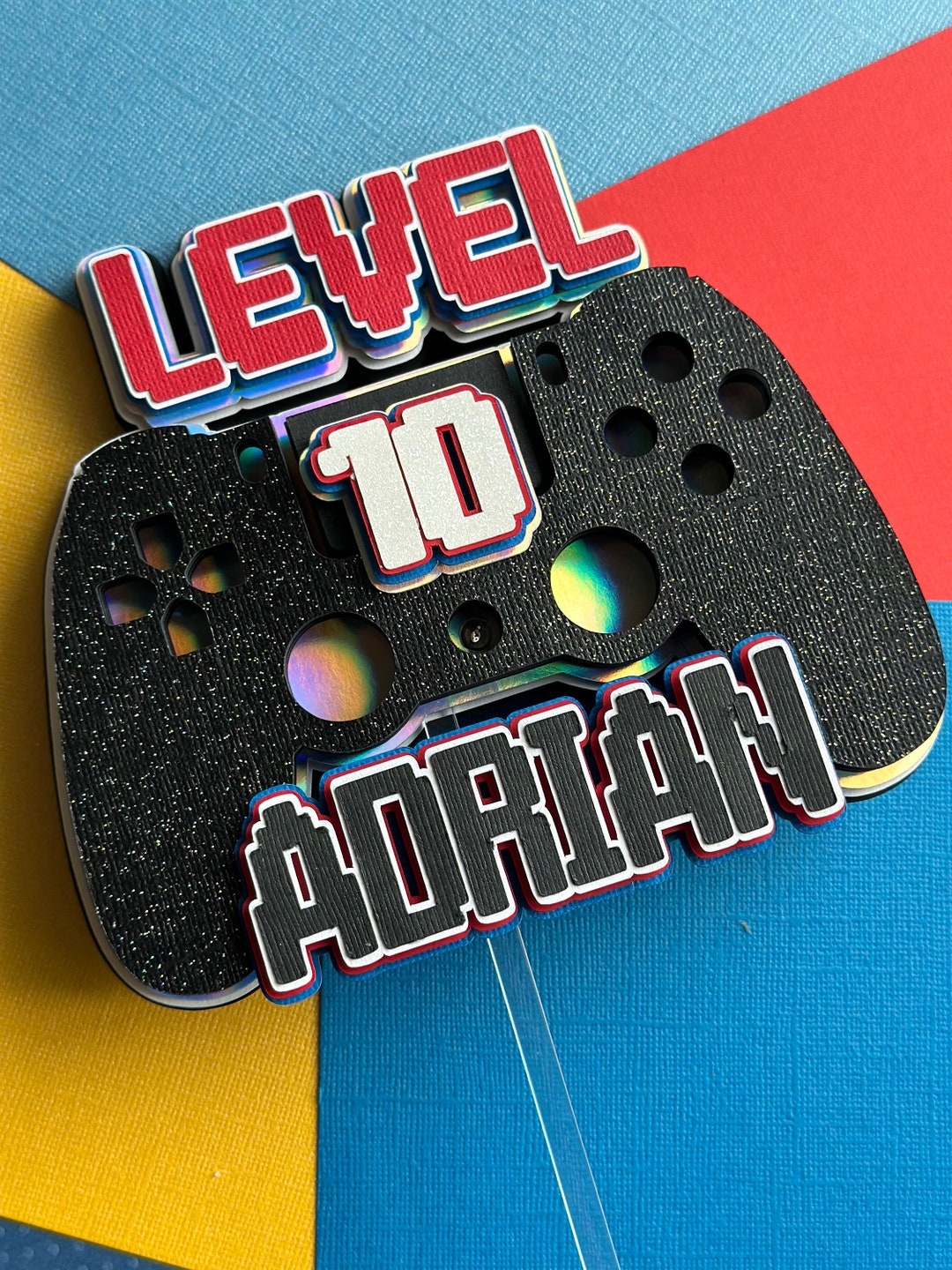 Personalized Gamer Cake Topper, Level up Birthday Party - Etsy