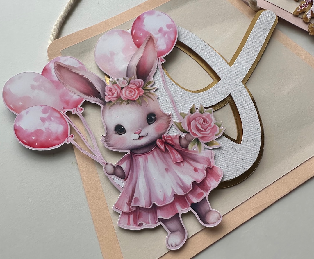 Bunny Birthday Banner, Rabbit Birthday, Bunny One Birthday - Etsy
