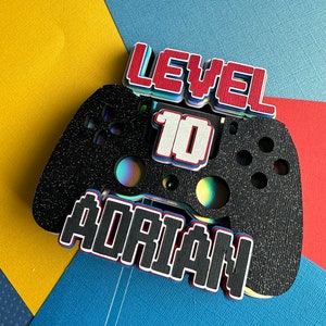 Gamer Theme Cake Topper, Gaming Birthday, Gamer Party, Level up Party ...
