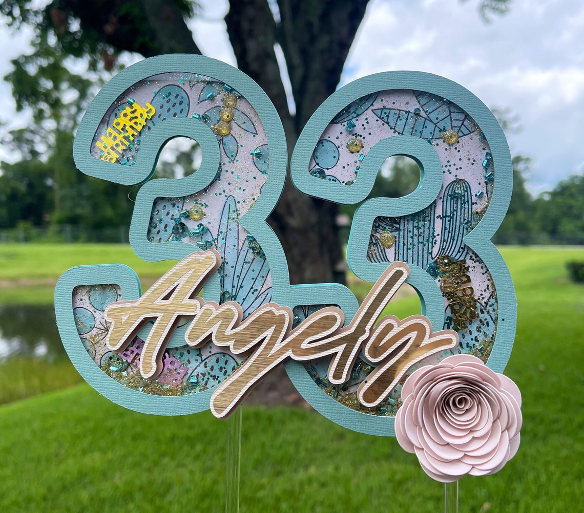 Caketopper Birthday Caketopper 33 Woman Decoration Woman - Etsy