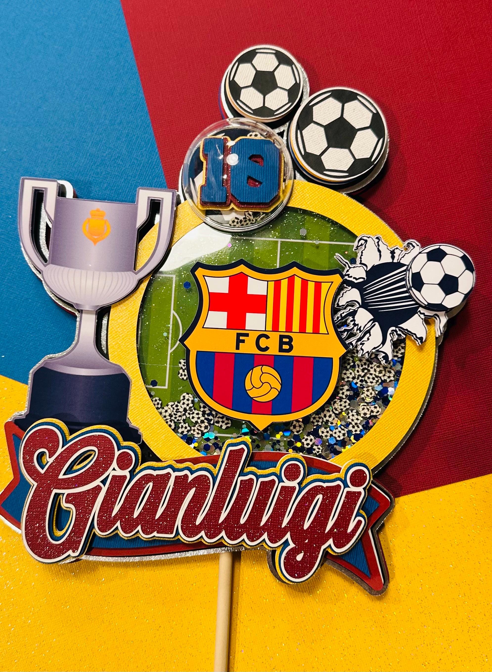 Barcelona FC Cake Topper, Soccer Party Decoration - Etsy