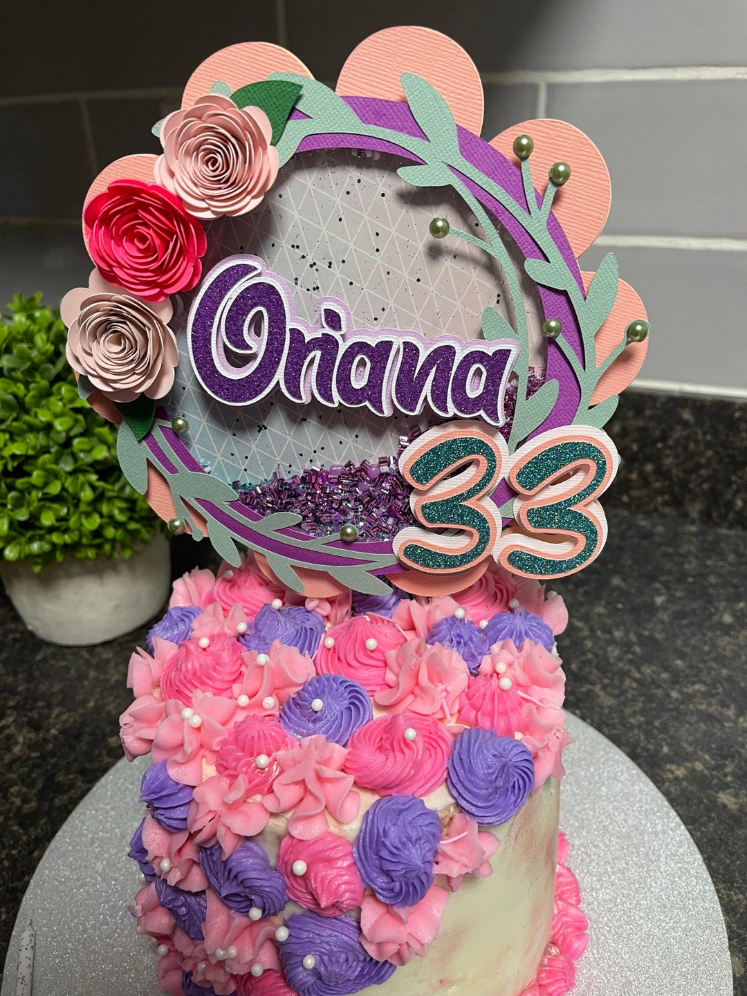 Sweet Cake Topper, Flowers Cake Topper, Spring Caake Topper, Rose Cake ...