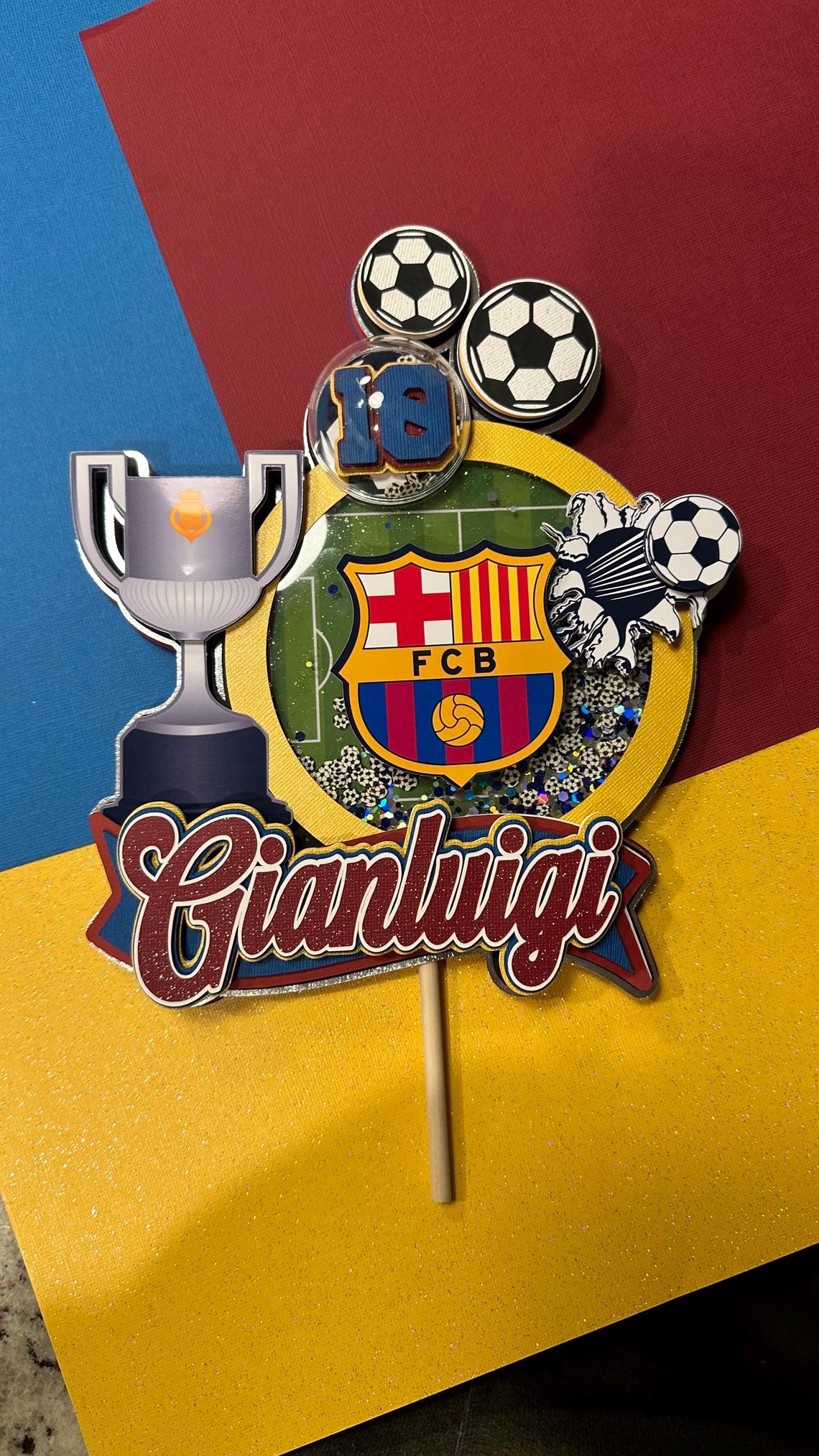 Barcelona FC Cake Topper, Soccer Party Decoration - Etsy