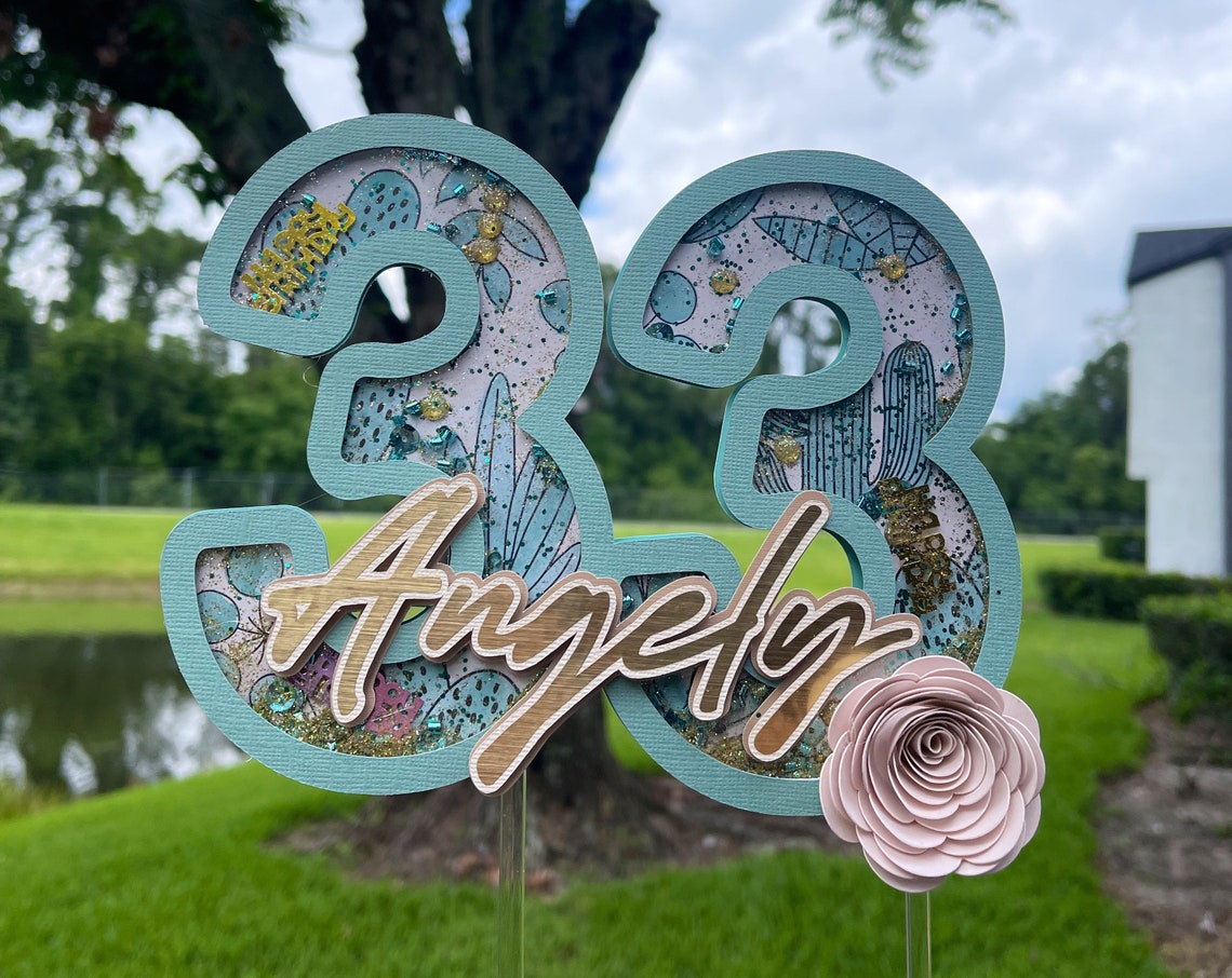 Caketopper Birthday Caketopper 33 Woman Decoration Woman - Etsy