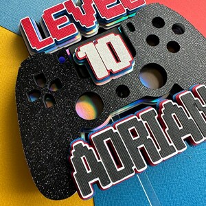 Gamer Theme Cake Topper, Gaming Birthday, Gamer Party, Level up Party ...