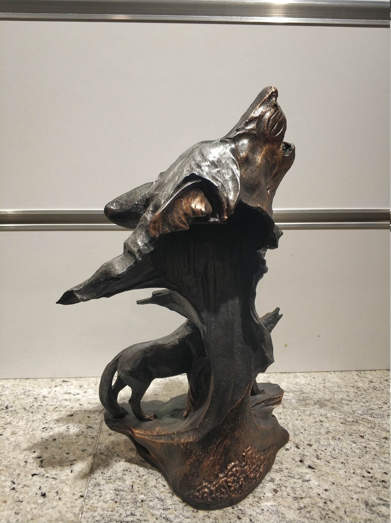 Wolf Family Statue 12 Inches Silver Wolf Sculpture - Etsy