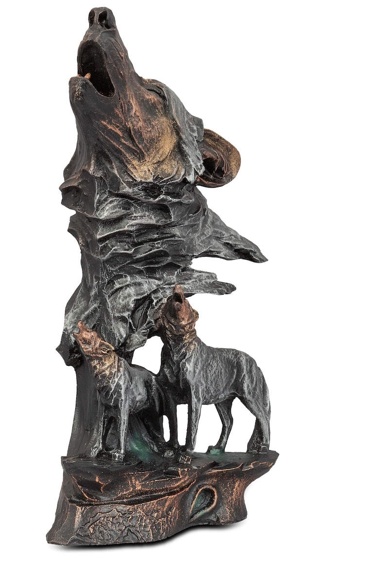 Wolf Family Statue 12 Inches Silver Wolf Sculpture - Etsy