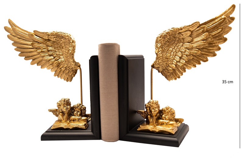 Angel Wings Bookends Table&office Bookshelf Decor Unique - Etsy
