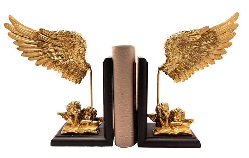 Angel Wings Bookends Table&office Bookshelf Decor Unique - Etsy