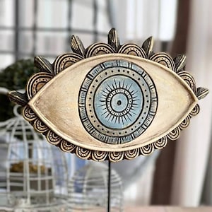 Handmade Evil Eye Home & Office Desktop Decor Handmade Sculpture ...