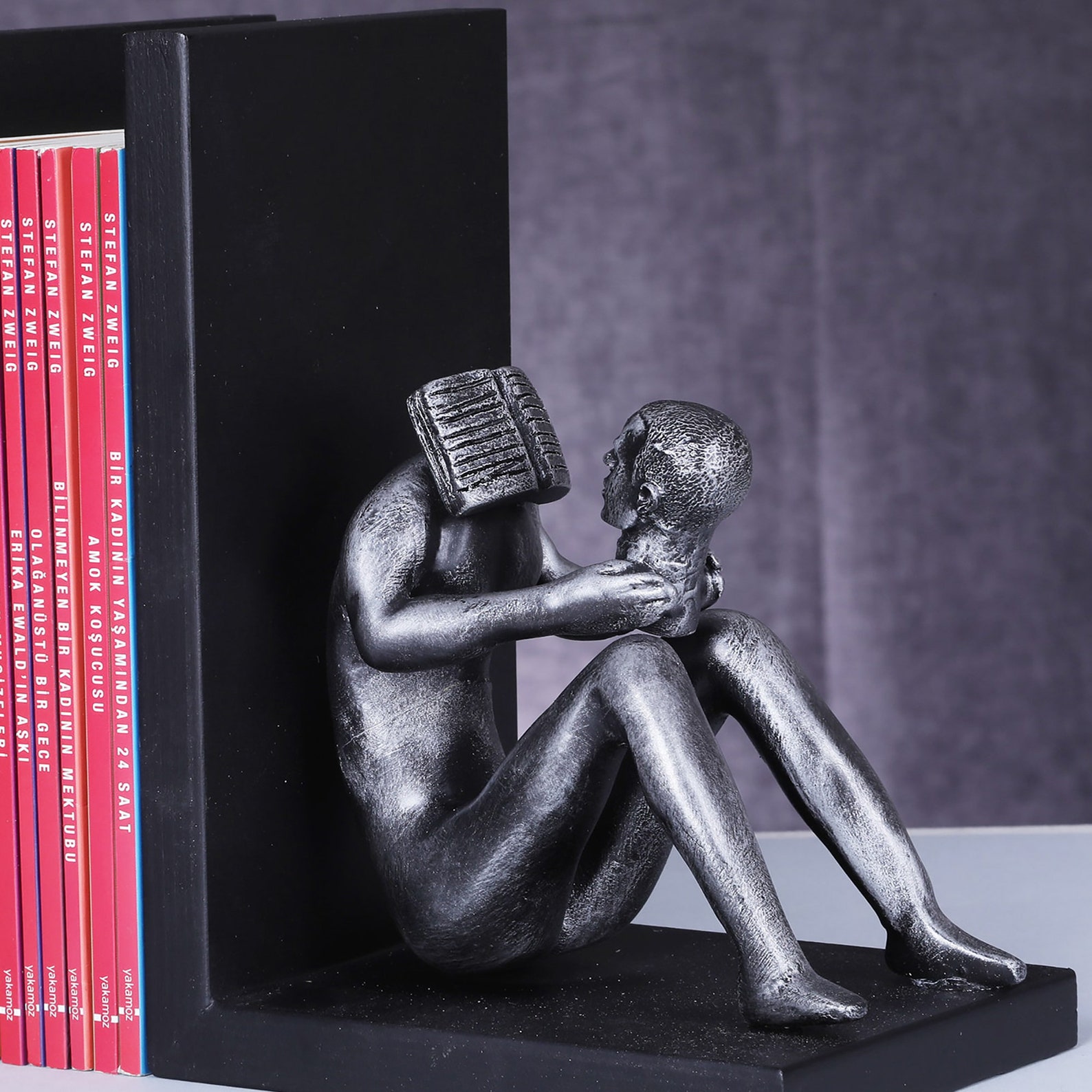 Self Reading Human Bookends Table&office Bookshelf Decor - Etsy