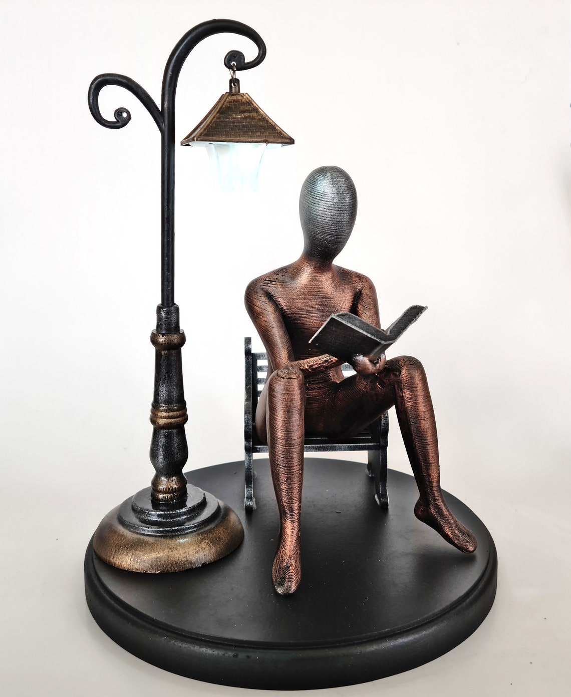 Book Lovers Statue Street Light Themed Reading Statue Book | Etsy