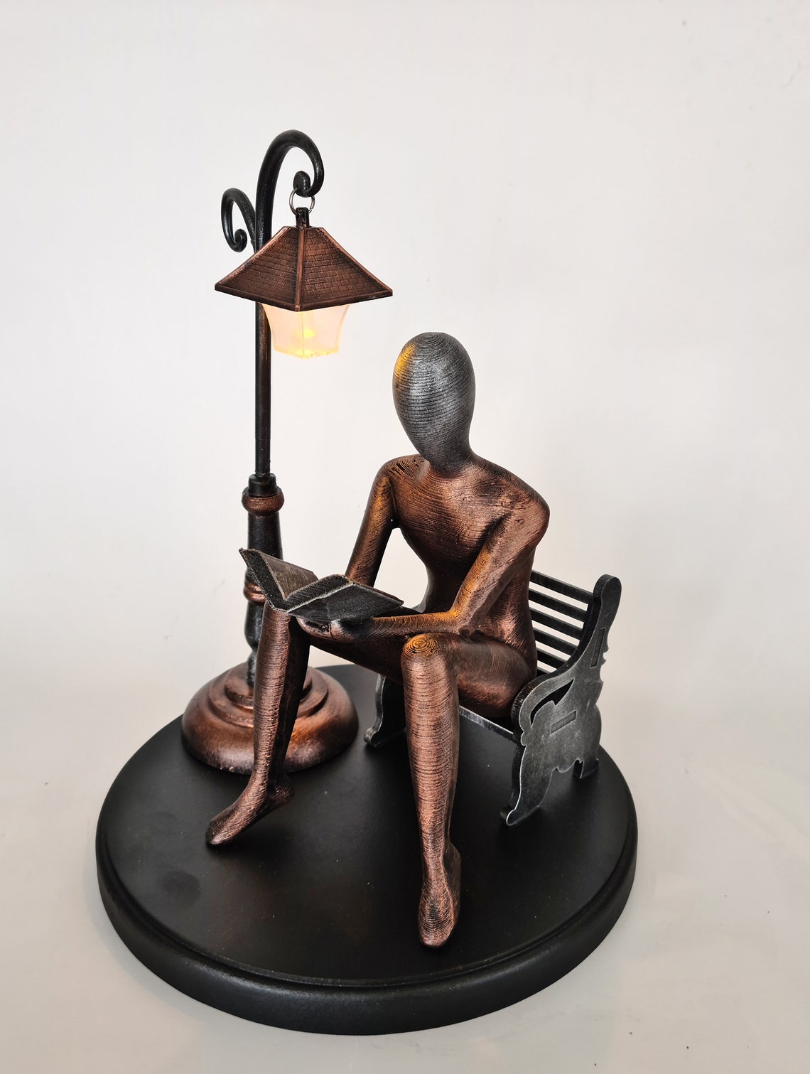 Book Lovers Statue Street Light Themed Reading Statue Book | Etsy