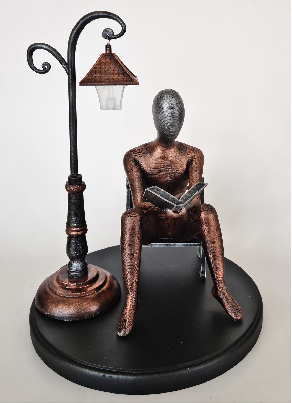 Book Lovers Statue Street Light Themed Reading Statue Book | Etsy