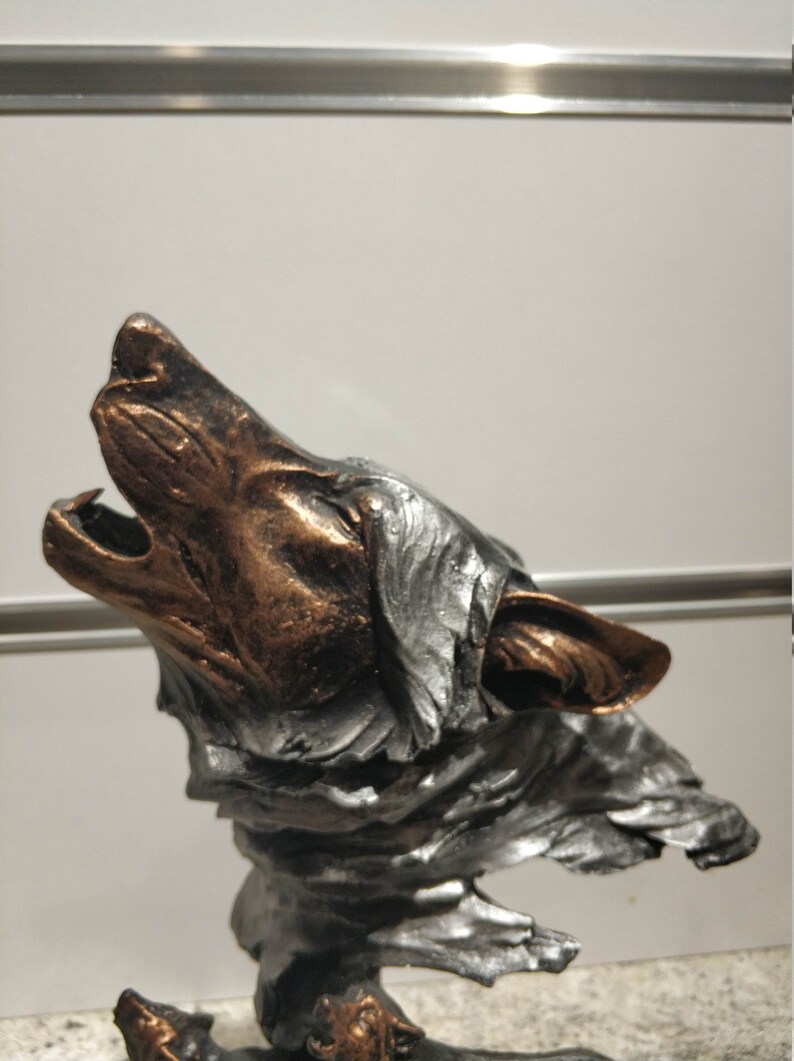 Wolf Family Statue 12 Inches Silver Wolf Sculpture - Etsy