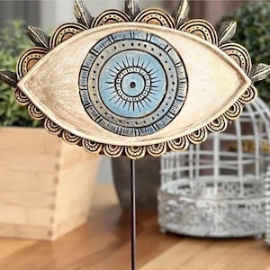 Handmade Evil Eye Home & Office Desktop Decor Handmade Sculpture ...