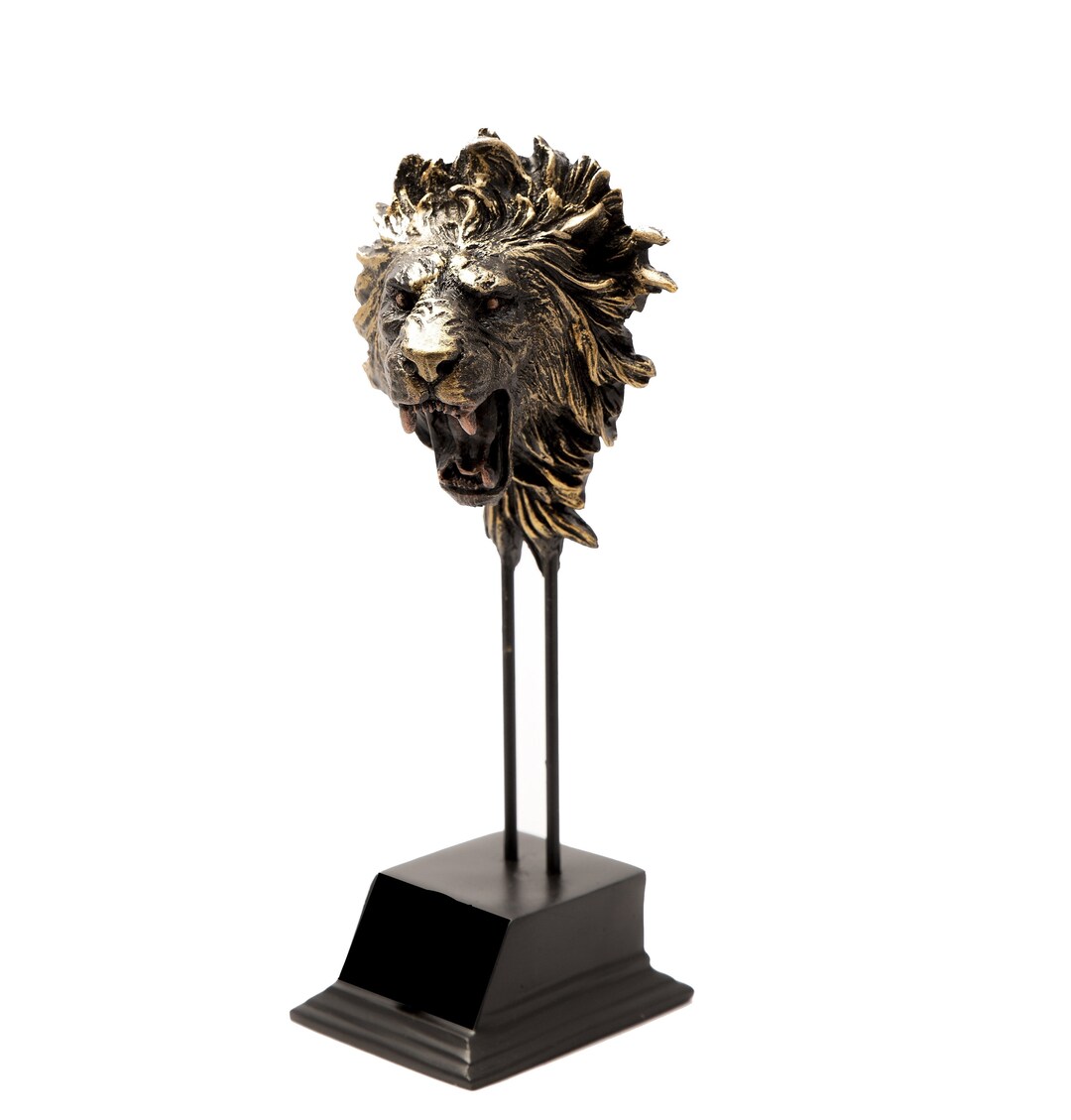 Lion Head Sculpture, Lion Statue, Realistic Image, Housewarming Gift ...