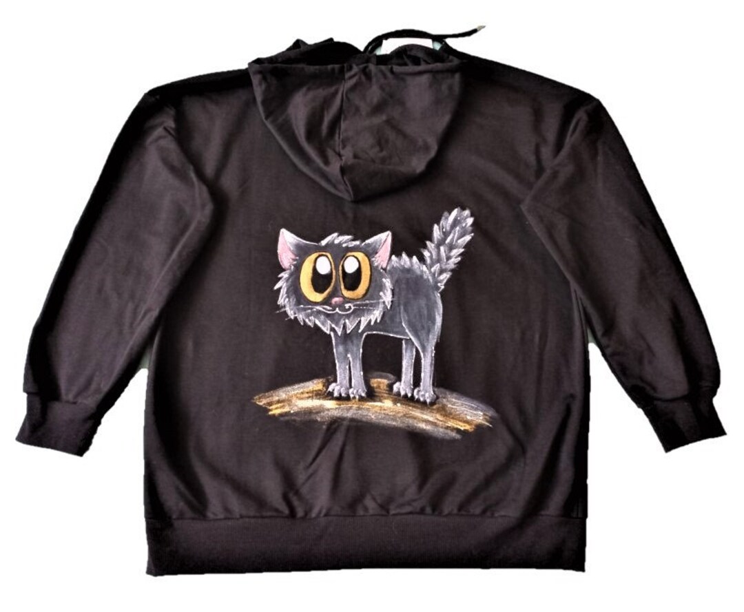 Hand Painted T-shirt, Painted Cat, Hand Painting on Textiles, Cute Cat ...