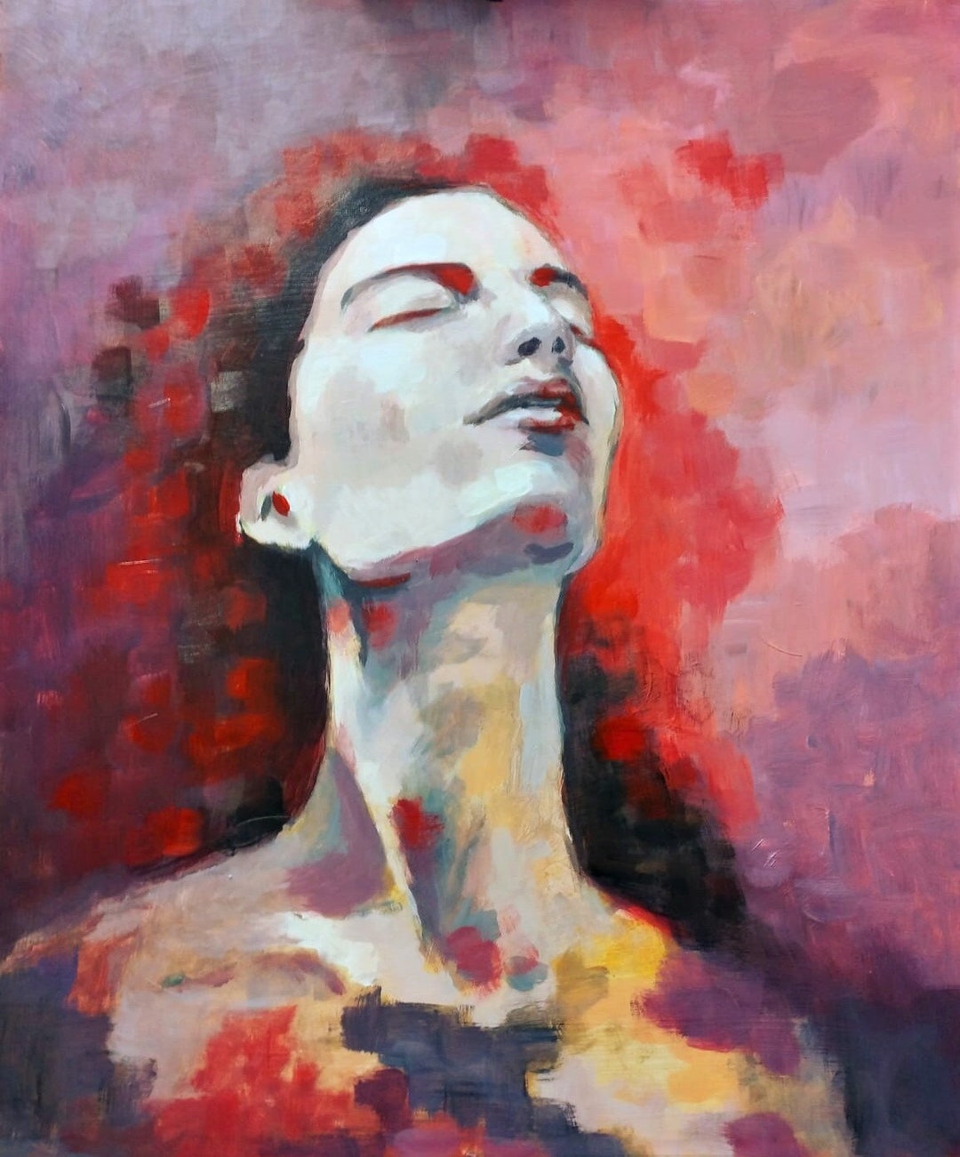 Face Painting, Wowan Portrait, Palette Knife Abstract, Oil Paintings ...