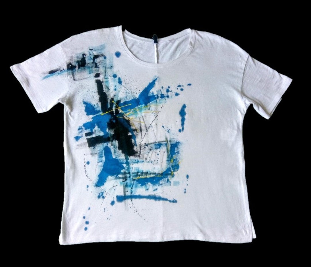Hand Painted T-shirt, Abstract Painting Textiles, Hand Painting on ...