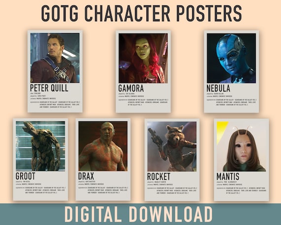 Guardians of the Galaxy Character Mini Poster Pack Digital - Etsy