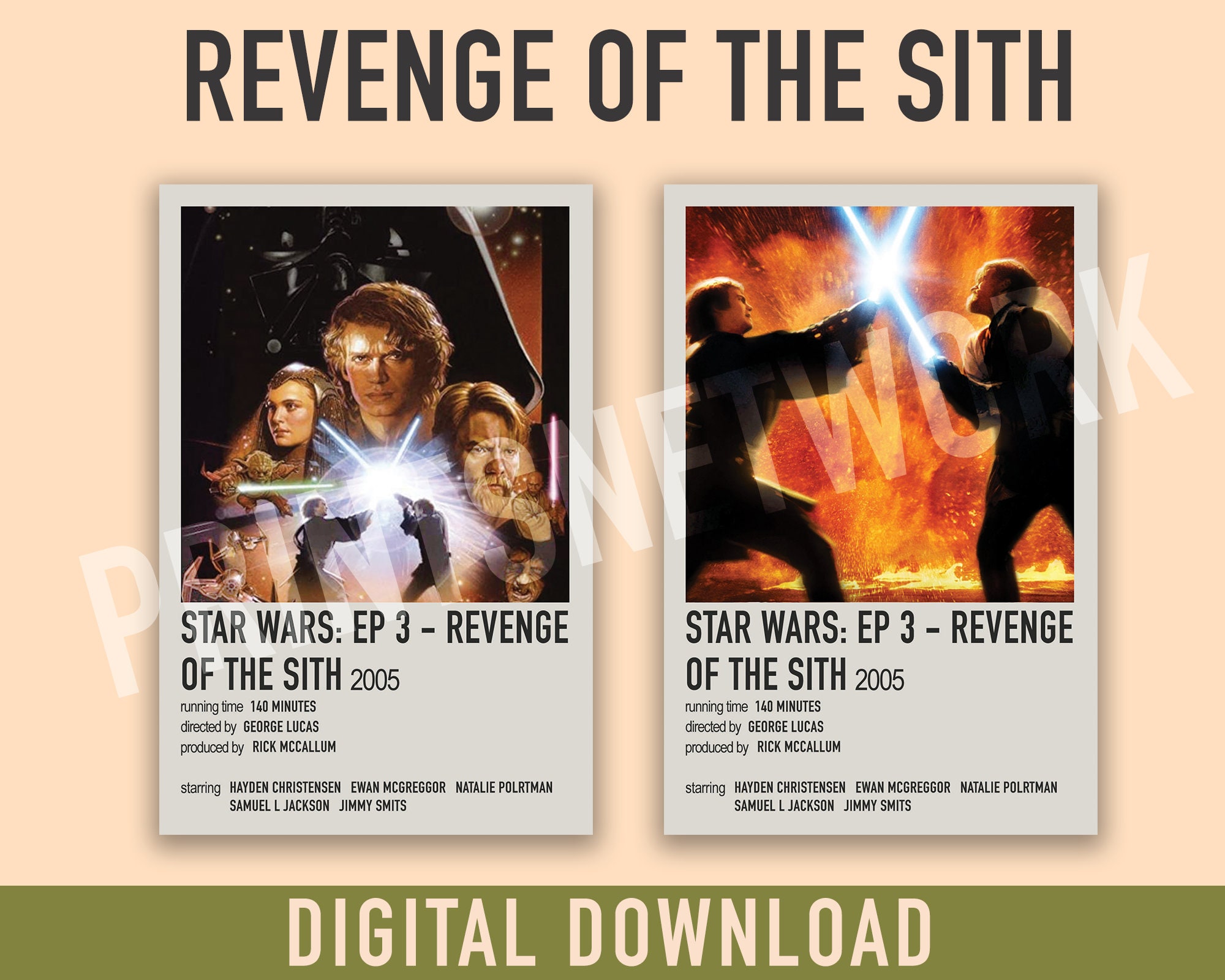 Star Wars Prequel Trilogy Mini Posters Digital Download - Etsy