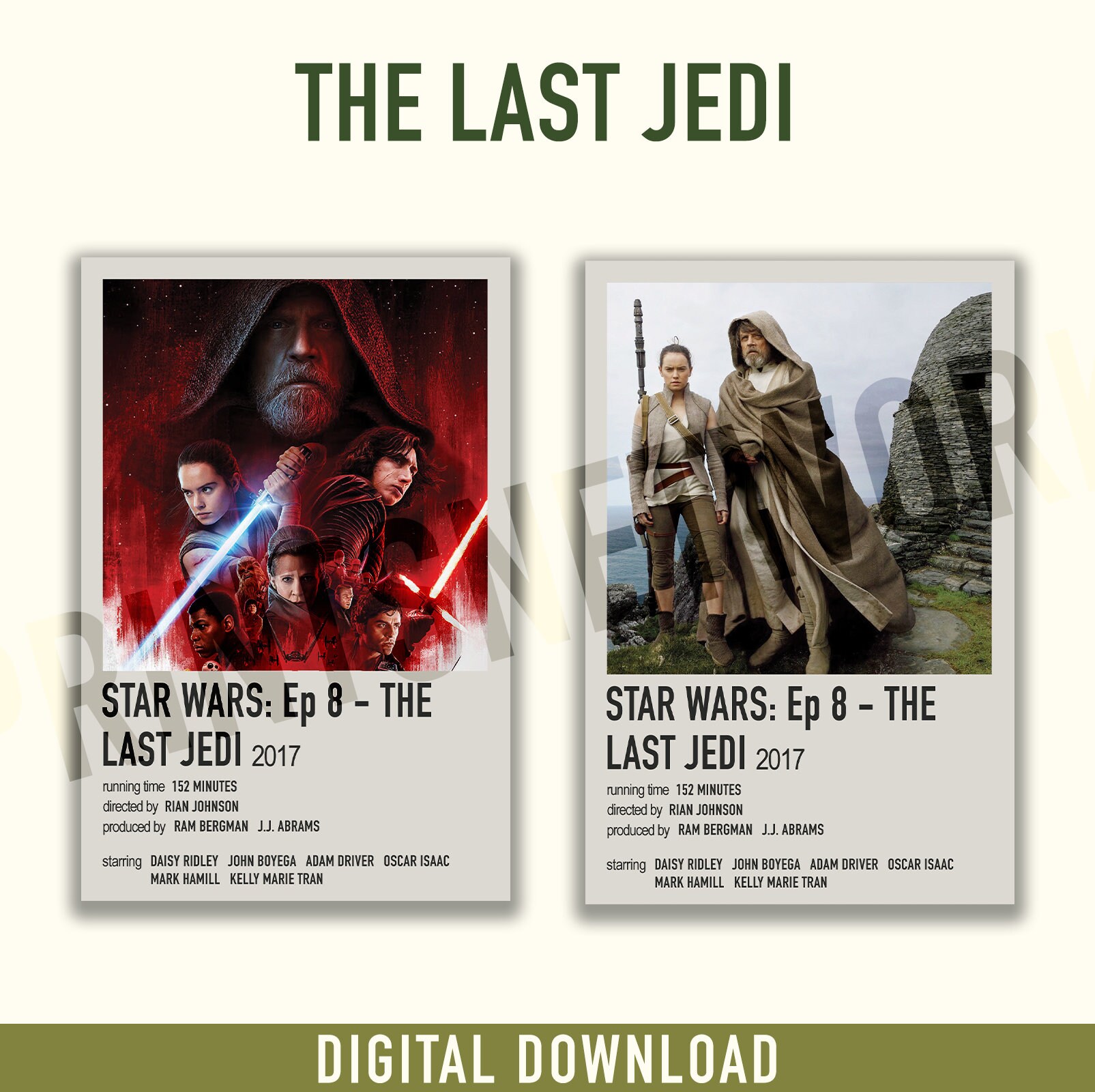 Star Wars Sequel Trilogy Mini Posters | Digital Download - Etsy