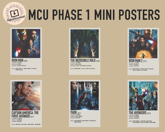 Phase 1 MCU Mini Posters Digital Download - Etsy Australia