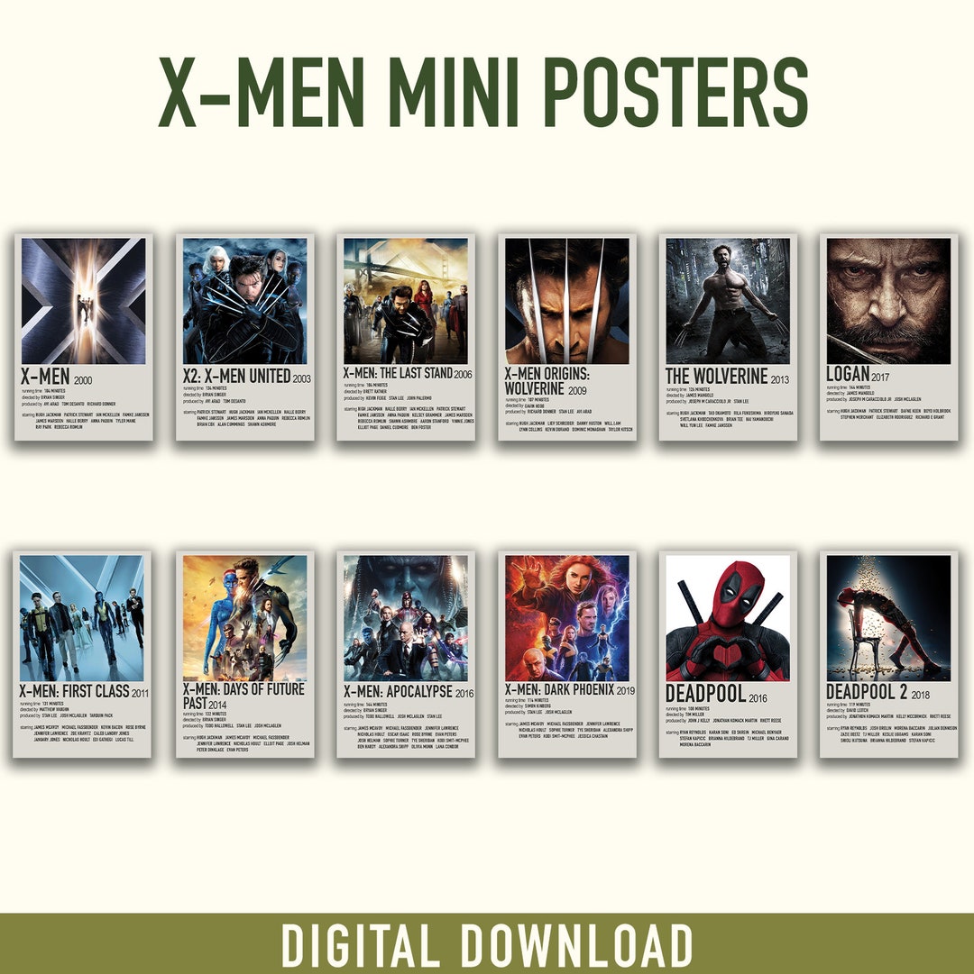 X-men Mini Posters | Digital Download - Etsy