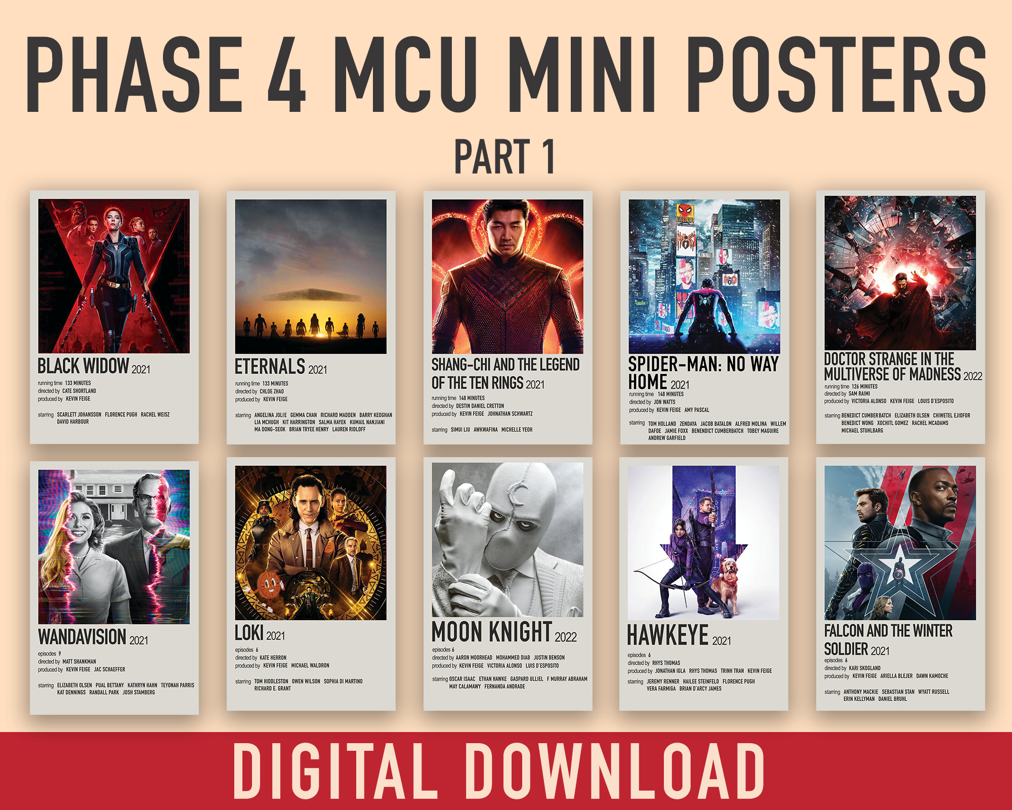 Phase 4 MCU Mini Posters PART 1 Digital Download - Etsy