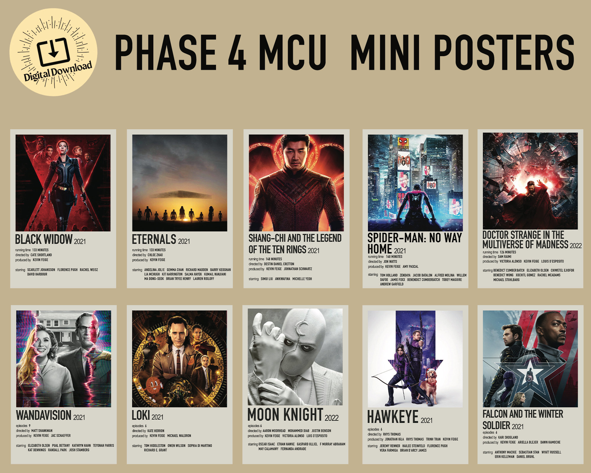 Phase 4 MCU Mini Posters PART 1 Digital Download - Etsy